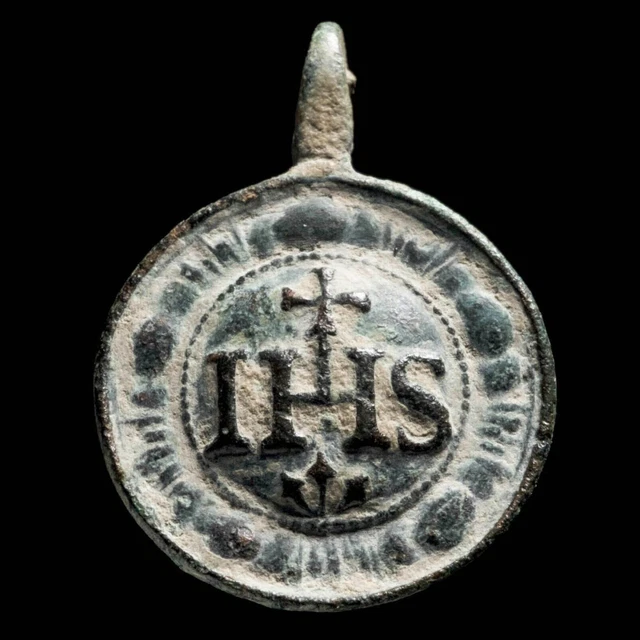 MEDALLA RELIGIOSA, SIGLOS XVI-XVII Anagramas de Jesucristo y María ...