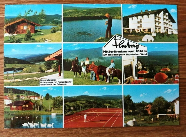 MITTERFIRMIANSREUT, HOTEL ALMBERG. Karte mit 9 Aufnahmen, 1976 gelaufen ...