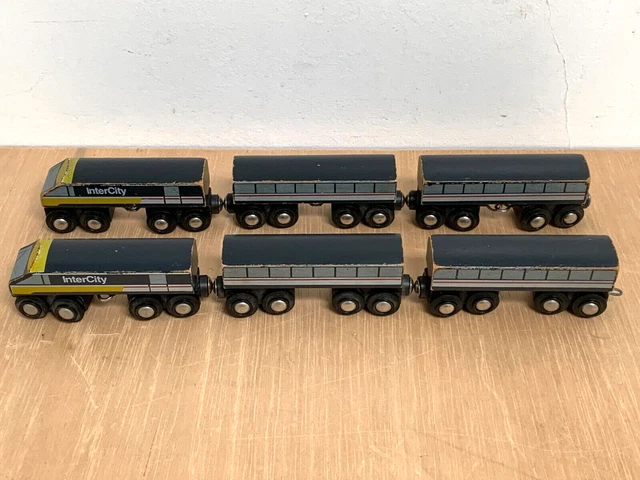 VINTAGE BRIO WOOD Intercity Train & Carriages £39.95 - PicClick UK
