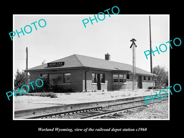 OLD LARGE HISTORIC PHOTO OF WORLAND WYOMING THE RAILROAD DEPOT STATION c1960 EUR 6,71 - PicClick FR