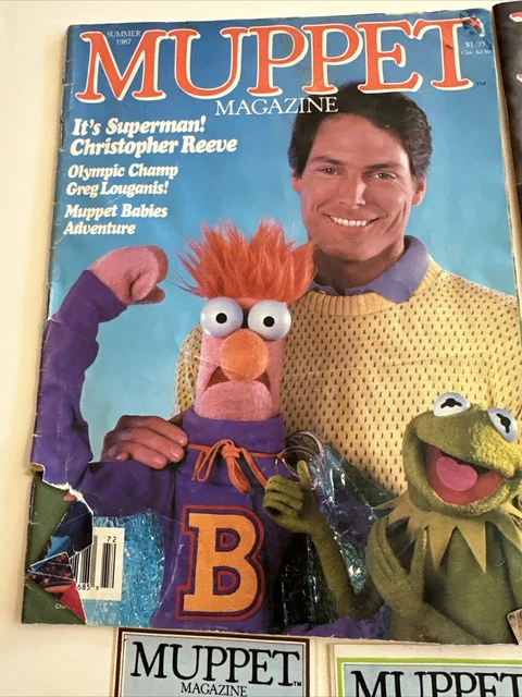 VINTAGE MUPPETS MAGAZINE LOT OLIVIA NEWTON JOHN CHRIS REEVES + Stickers ...