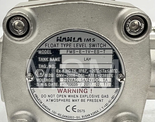 HANLA FMS-E-1V-ES-T VERTICALE Tipo Nuotatore Livello Interruttore Completo Acciaio Inox EUR 645 ...