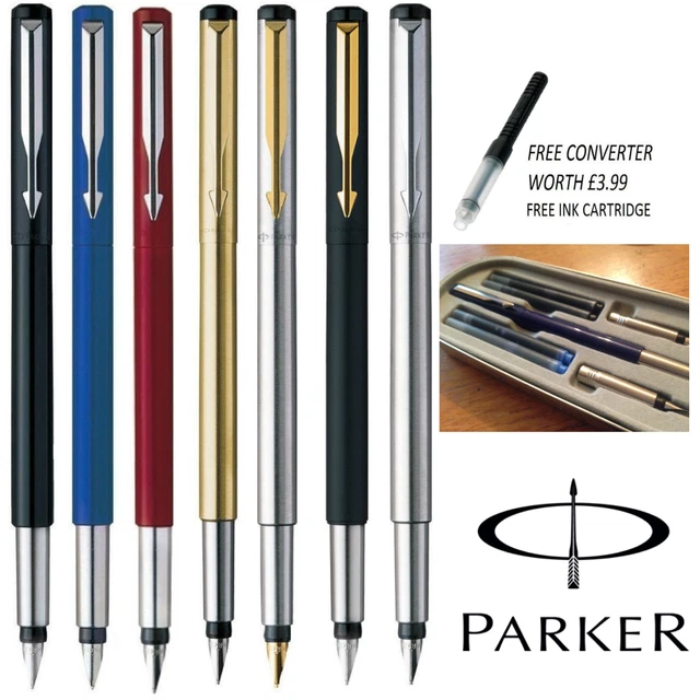 PARKER VECTOR CALLIGRAPHY Fountain Pen Set - 3 NIBS CARTRIDGES ...