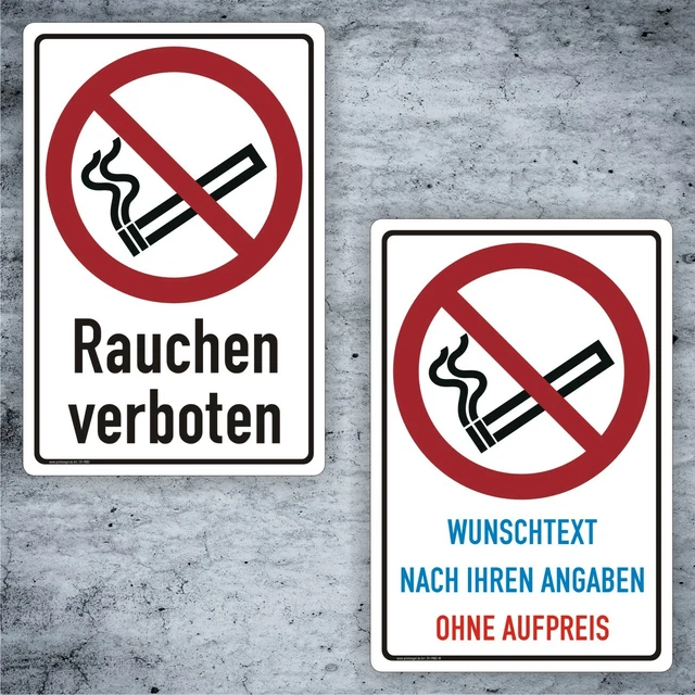 RAUCHEN VERBOTEN SCHILD Aufkleber Kombischild Verbotsschild DIN EN ISO ...