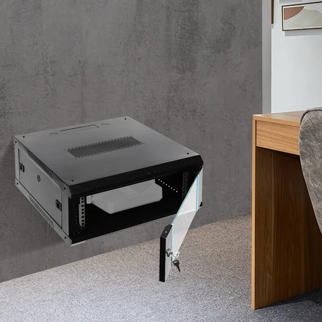 4U 24& DEEP Wall Mount Network Server Rack Data Cabinet Enclosure Glass ...