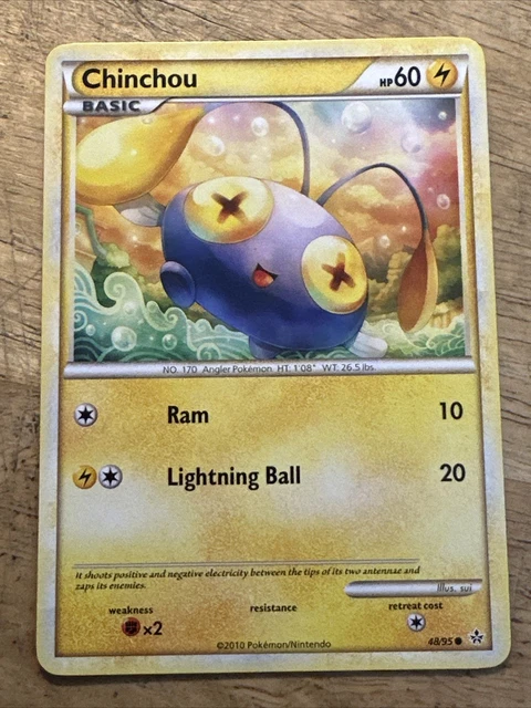 CHINCHOU - 48/95 - Non-Holo - HGSS Unleashed - VLP/NM - Pokemon Card $4 ...
