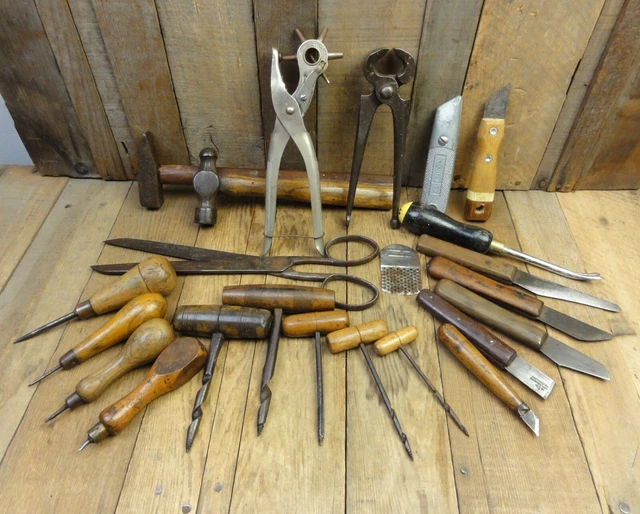 ANTIQUE VINTAGE LOT of Cobblers Shoe Makers Saddlers Leather Workers ...