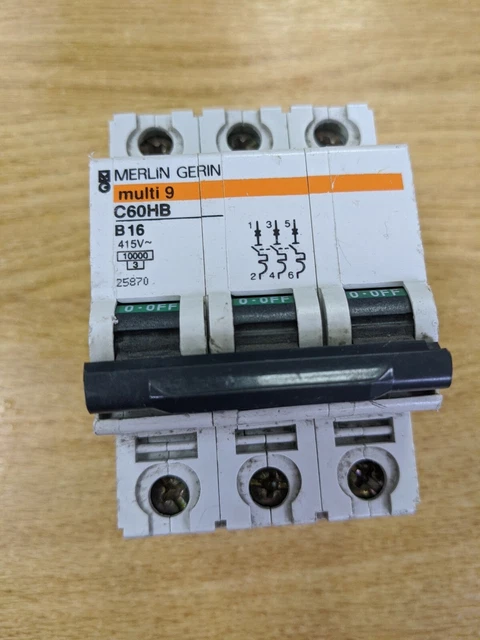 MERLIN GERIN MULTI9 C60HB B16 415V Triple Pole Used £9.99 - PicClick UK
