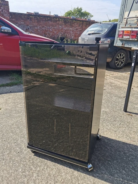 RETRO TECHNICS HIFI Separate Cabinet Stand Smoked Glass with Push Open ...