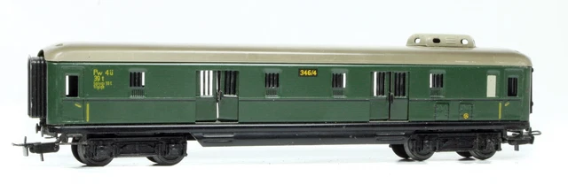 H0 MÄRKLIN 346/4 Schürzen- Gepäckwagen mit Schiebetüren zum Öffnen, Blechmodell EUR 12,80 ...