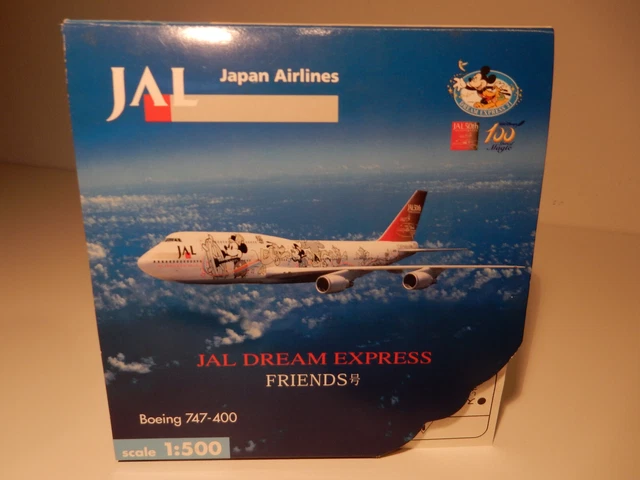 MODELLFLUGZEUG HERPA WINGS 1:500 Boeing 747-400 JAL Japan Airlines JA8904Friends EUR 59,00 ...
