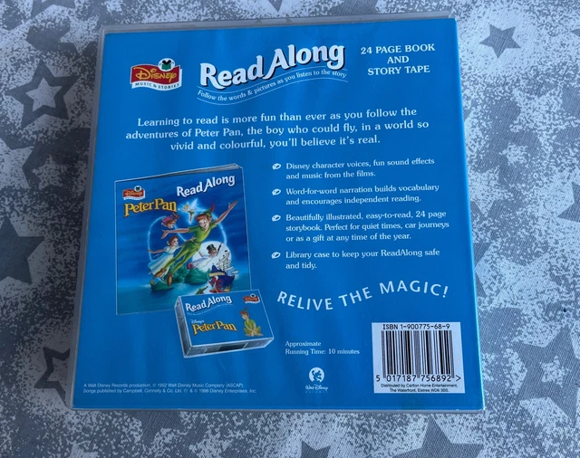 DISNEY RARE PETER PAN READ ALONG BOOK&STORY TAPE CASSETTE COMPLETE 1998 ...