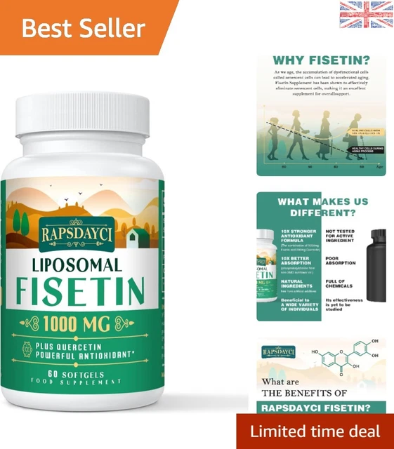 HIGH POTENCY ANTIOXIDANT Blend - 1200mg Fisetin & Quercetin - 60 Count ...