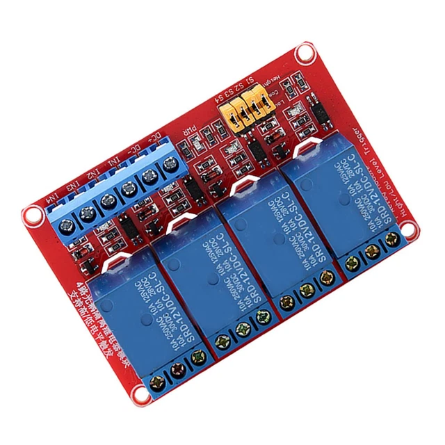 4 CHANNEL OPTOCOUPLER Relay Module Board High & Low Trigger 5V/12V/24V ...