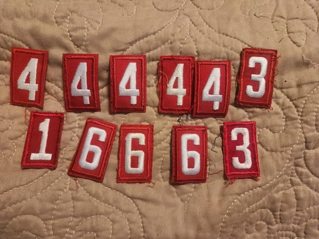VINTAGE LOT OF 11 Bsa Troop Numbers Red/White Boy Scouts Of America $8. ...