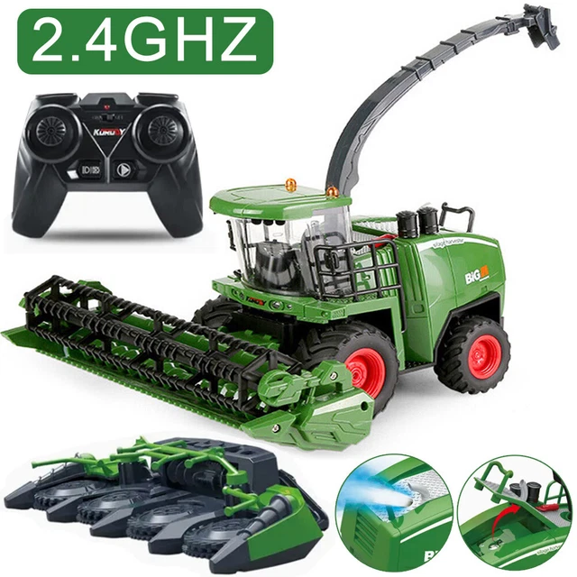 1:24 REMOTE CONTROL Tractor Toy with Harvester RC Tractor Farm Toys for ...