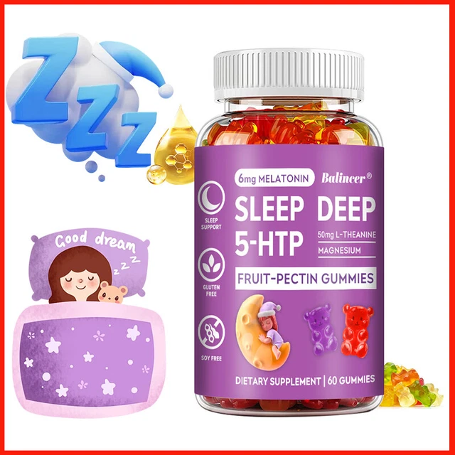 SLEEP AID NIGHT Aid Insomnia Sleeping Supplement 5-HTP Natural Gummies ...