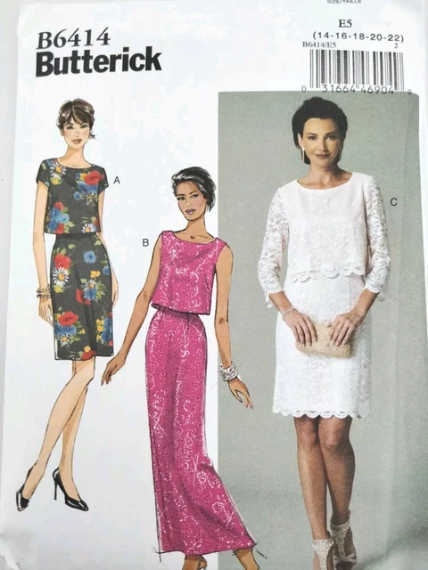 NEW SEWING PATTERN B6414 Fitted Dress Bodice, Overlays, Scalloped Lace ...