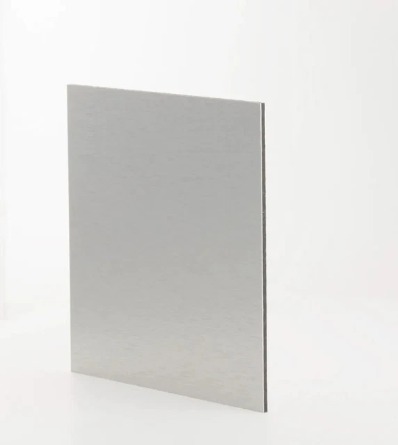 SKYBOND DIBOND Brushed Steel Aluminium Composite Panel A3 3mm x 295mm x ...