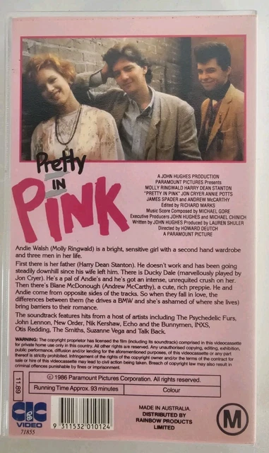 PRETTY IN PINK Vintage Small Box VHS CIC 1986 Aus Molly Ringwald Free ...