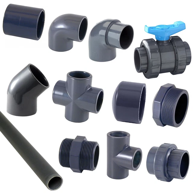 RACCORDI TUBI PVC Grigio per Piscina Accessori Ricambi a Incollaggio e ...