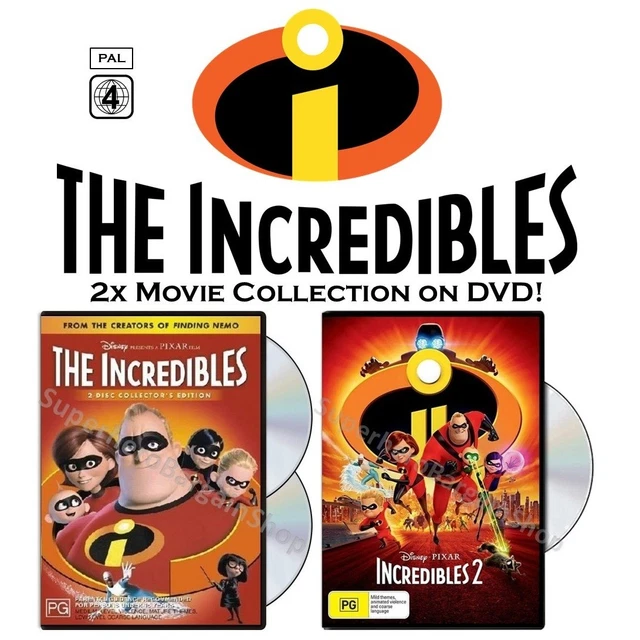 THE INCREDIBLES 2-MOVIE Collection (DVD, 3-Disc) PAL Region 4 (Disney ...