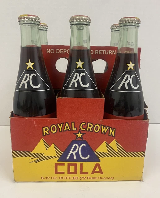 VINTAGE ROYAL CROWN RC COLA 6 PACK CARRIER & 12oz ACL SODA BOTTLES Soda ...