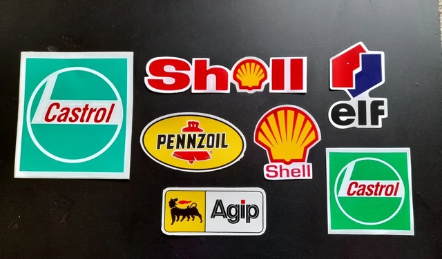 PETROL OIL LOGO Vinyl Graphics Stickers x 7 SHELL PENNZOIL ELF AGIP ...