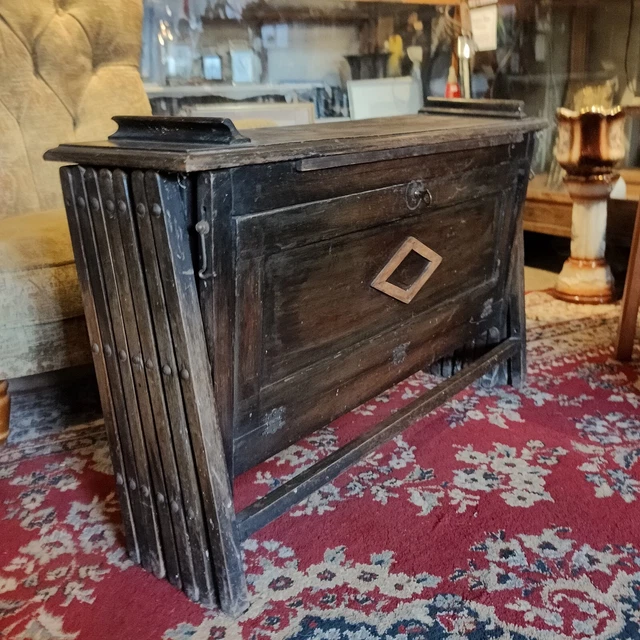 MILITARY WW1 CAMPAIGN Officers Folding Bed Camp Bed Hallway Side Table ...