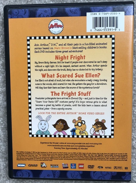 PBS KIDS ARTHUR‘S Scary Stories DVD Binky, Fright, Halloween, Cartoon ...