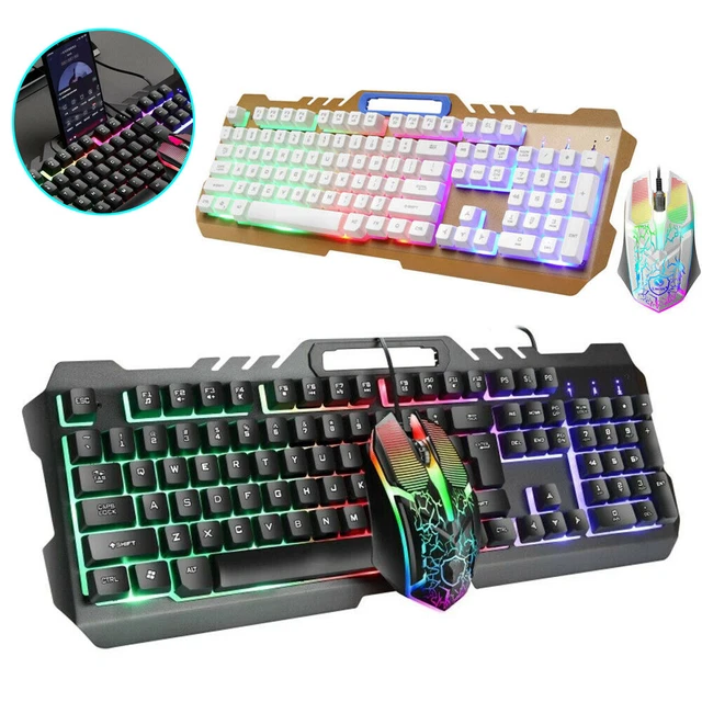COMPUTER WIRED RGB Gaming Set Keyboard And Mouse LED Backlight ...