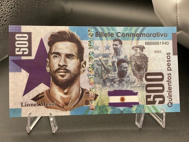 SOUVENIR-BANKNOTE 500 QUINIENTOS Pesos - Lionel Messi 2021 ...