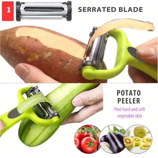 KITCHEN PEELER SLICER Set Fruit Vegetable Swivel Cutter Potato Peeling ...