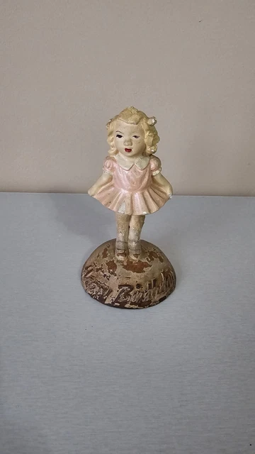 VINTAGE BIRTHDAY GIRL Cake Topper Figurine 1940s R M Murdock Chalkware ...