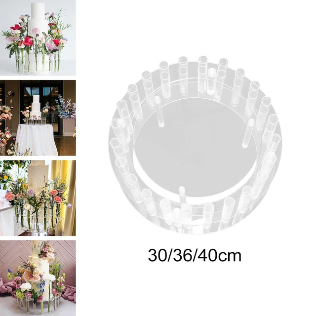 ACRYLIC FILLABLE CAKE Stand Cake Pillars Clear Cake Riser Cake Tier for ...