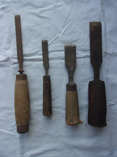 OUTIL ANCIEN DE menuisier ebéniste, ciseaux à bois, lot EUR 19,95 ...