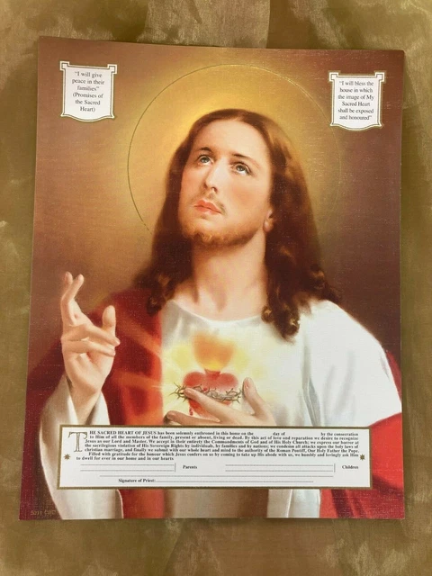 CATHOLIC SACRED HEART Jesus Enthronement in the Home Catholic Picture £ ...