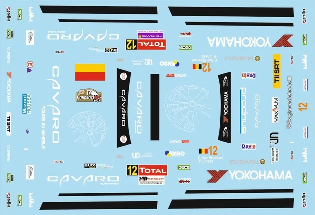 DECALS 1/43 SUBARU Impreza Wrc - #12 Van Woensel - Rallye Condroz 2013 ...
