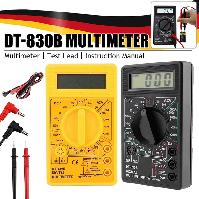 DT-830B DIGITAL LCD Multimeter Voltmeter Amperemeter Ohmmeter AC/DC ...