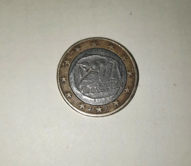 MONETA 1 EURO 2002 GRECIA con CIVETTA EYPQ - Moneta rara ...