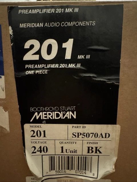 MERIDIAN 201 MK3 MkIII Pre-Amplifier Preamp Great Condition with Cables ...