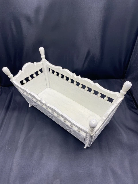 LIT MINIATURE BRETON Pour Poupée Vintage En Bois Repeint En Blanc EUR 30,00 - PicClick FR