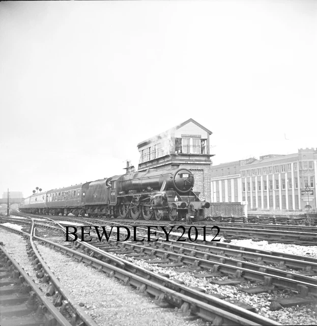 NEGATIVE 6X6CM LMS 45110 PASSING ORDSALL LANE No2 SIGNAL BOX SALFORD ...