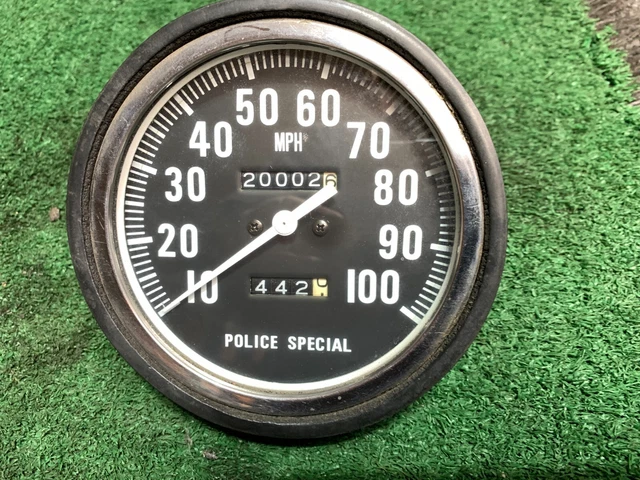 VINTAGE HARLEY-DAVIDSON POLICE Special Speedometer 100 MPH Round ...