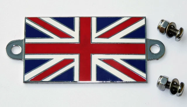 VOITURE CLASSIQUE GB Union Jack Émail & Drapeau Badge Avec Acier ...