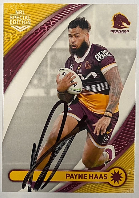 PAYNE HAAS BRISBANE Broncos 2024 Best & Less Nrl Signed Card EUR 8,96 ...
