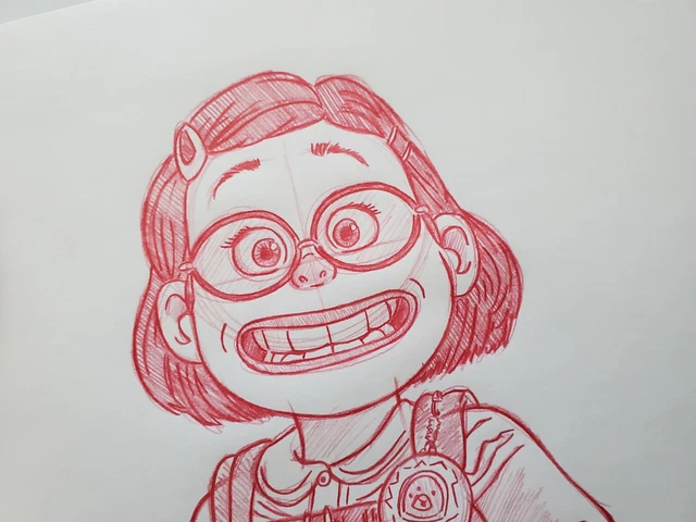 DISNEY PIXAR TURNING Red Mei Lee Drawing/sketch character hand made ...