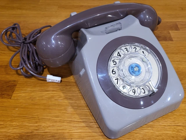 VINTAGE 1970S BT GPO 746F Two Tone Grey Rotary Dial Table Telephone ...