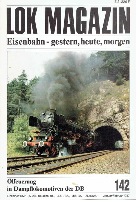 EISENBAHN LOK MAGAZIN 1987/01 Nr. 142 Dampflokomotiven DB Zug Bahn Lokomotive EUR 4,00 - PicClick FR