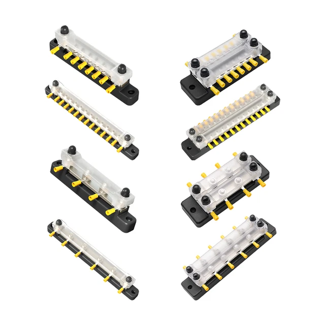 2/4/6/12 WAY DUAL-ROW Car Bus Bar Block with Dust Cover Distribution ...